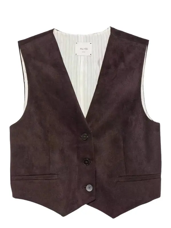 ALYSI Suede Effect Waistcoat - Purple