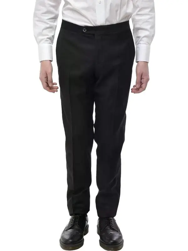 Corneliani Academy Pressed-crease Wool Tailored Trousers - Black