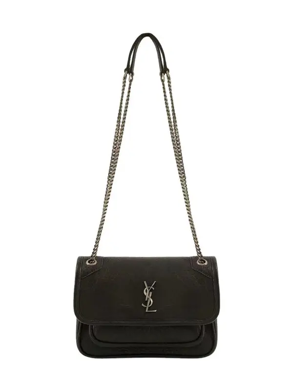 Saint Laurent Niki Mini Shoulder Bag In Grained Lambskin - Black