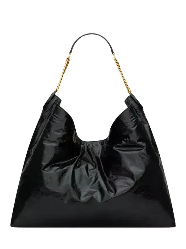 Saint Laurent Hortense Bag In Shiny Leather - Black