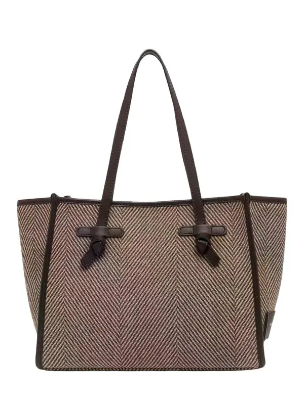GIANNI CHIARINI Marcella Herringbone-weave Tote Bag - Brown