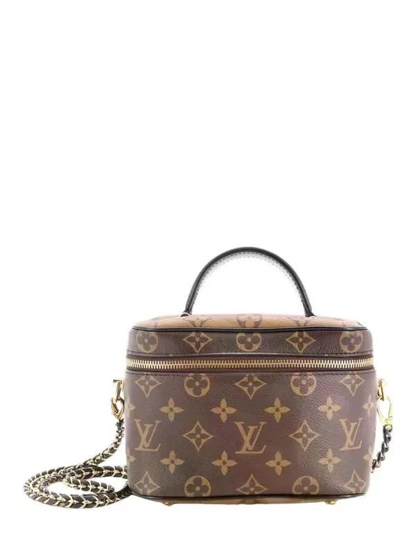 LOUIS VUITTON Vanity Handbag Reverse Monogram Canvas Pm Satchel - Brown