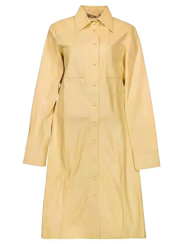 Stella McCartney Faux-leather Button-down Midi Dress - Neutrals