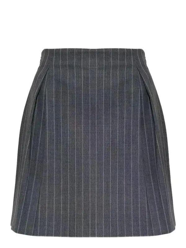 Valentino Garavani Pinstripe Pleated Skirt - Grey