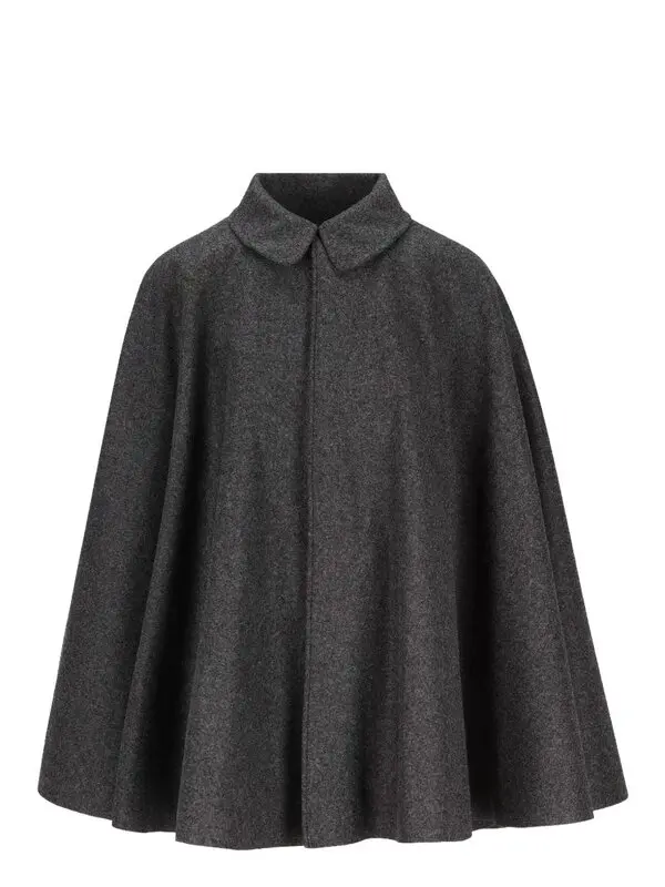 IL TABARRO Single-breasted Virgin Wool Cape - Grey