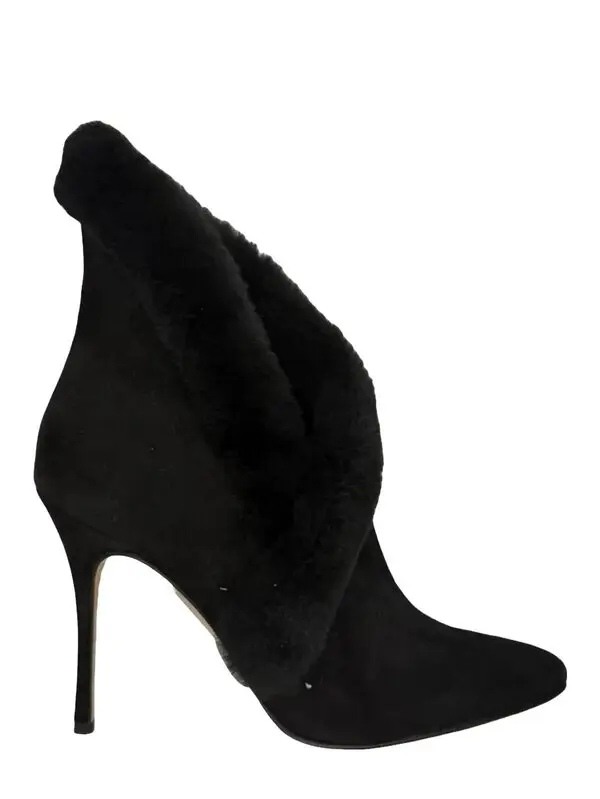 Manolo Blahnik 2020s Nestanu Shearling-trim Ankle Boots - Black
