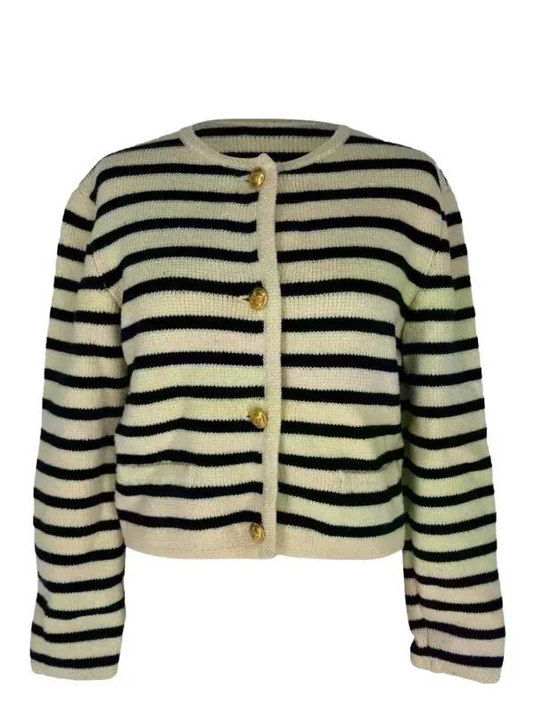 Celine 2019-2020s Striped Buttoned Cardigan - Neutrals