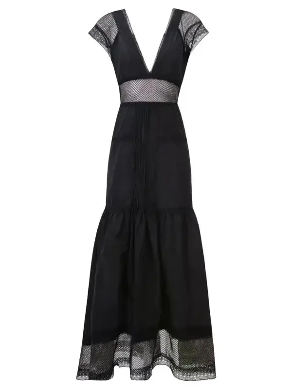 GEMY MAALOUF V-neckline Flared Dress - Black