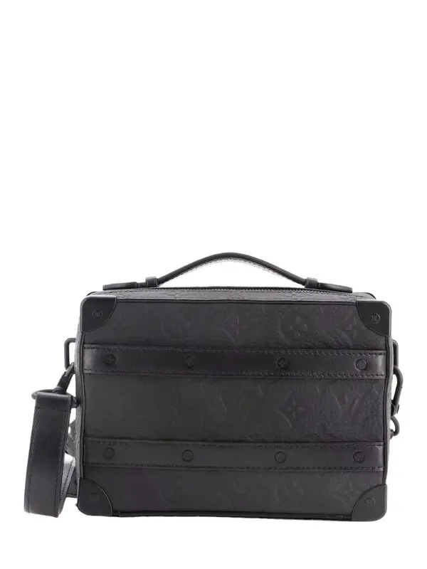 LOUIS VUITTON Handle Soft Trunk Monogram Taurillon Leather Crossbody Bag - Black