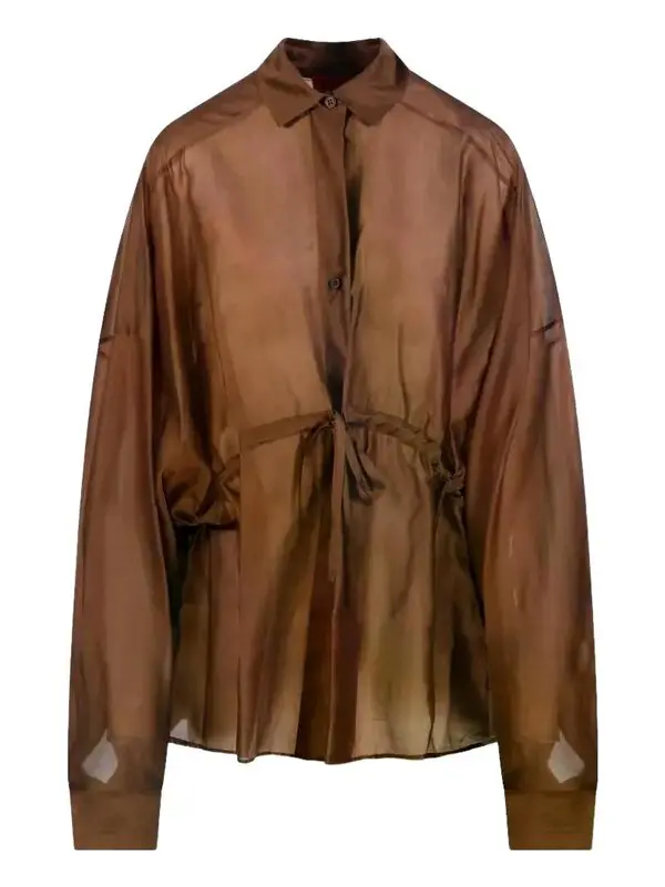 THELATEST Dalida Semi-sheer Shirt - Brown