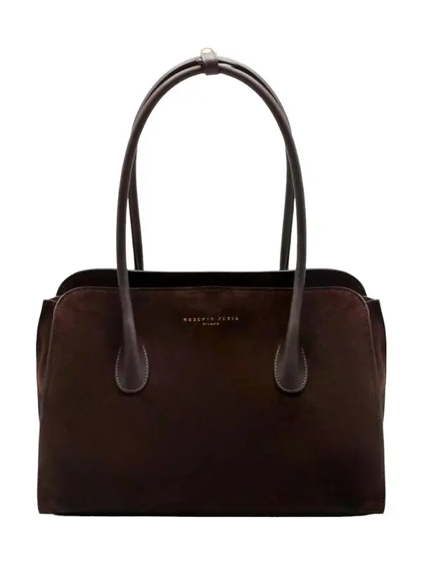 Roberto Festa Medium Zeta Suede Tote Bag - Brown