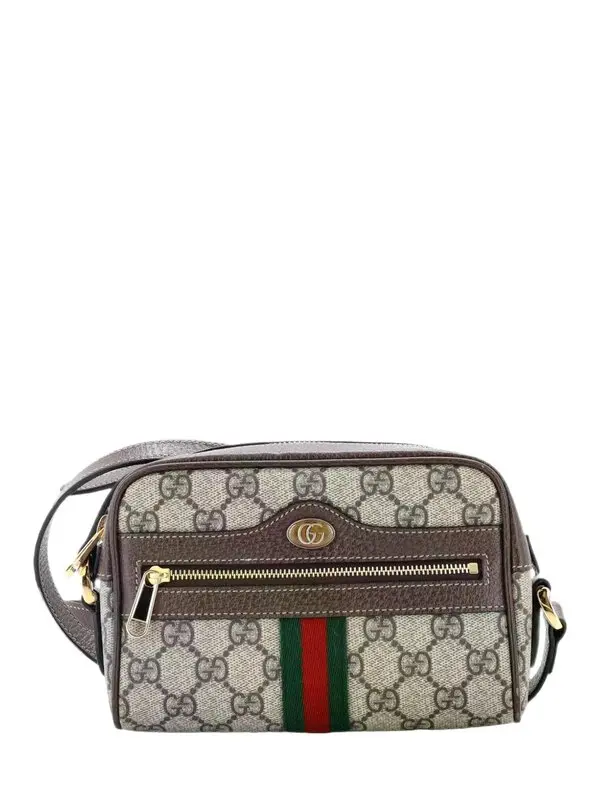 Gucci Ophidia Shoulder Bag Gg Coated Canvas Mini Crossbody Bag - Brown