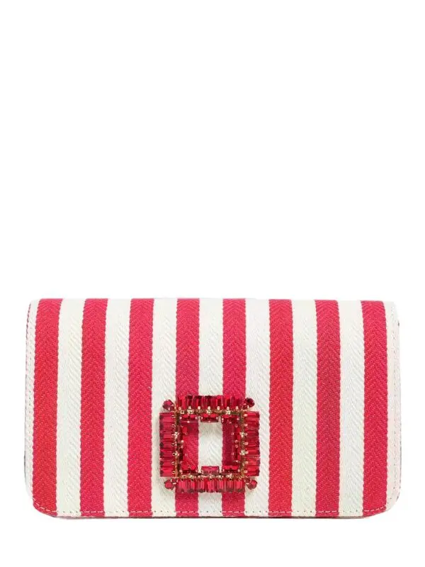 Roberto Festa Anzalea Rhinestone-embellished Striped Shoulder Bag - Red