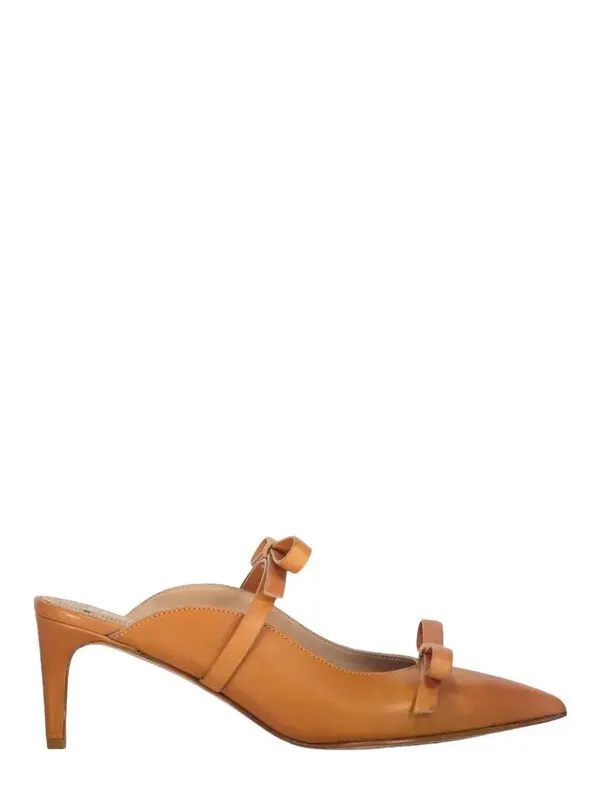 Red Valentino Bow Detail Pointed-toe Mules - Brown