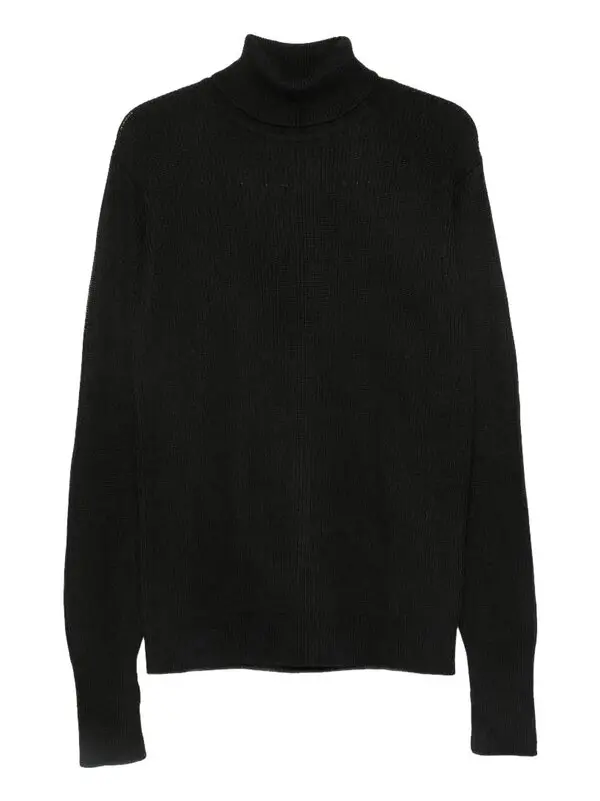 Barena Venezia Ribbed-knit Roll-neck Sweater - Black