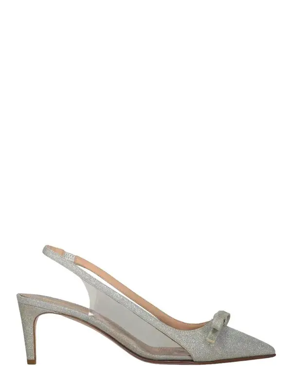 Red Valentino Glitter Bow-detail Slingback Pumps - Silver