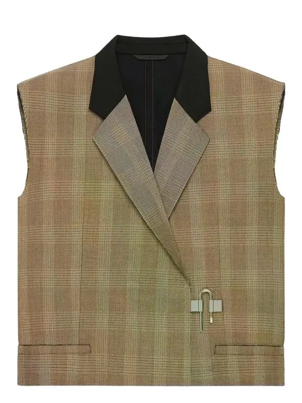 Givenchy Prince Of Wales Check Sleeveless Jacket - Brown
