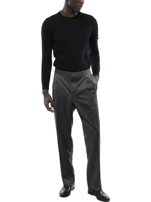 Corneliani Pinstripe Pattern Pleated Tailored Trousers - Grey