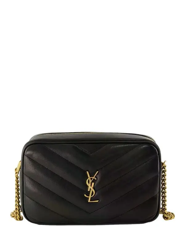 Saint Laurent Loulou Camera Bag In Matelassé Lambskin - Black