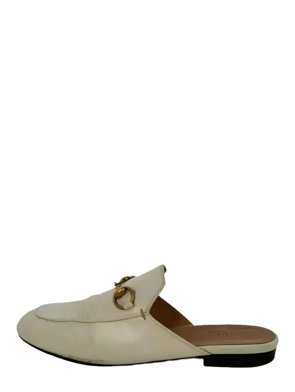 Gucci Horsebit Mules Beige Almond Toe Flat Sole - Neutrals
