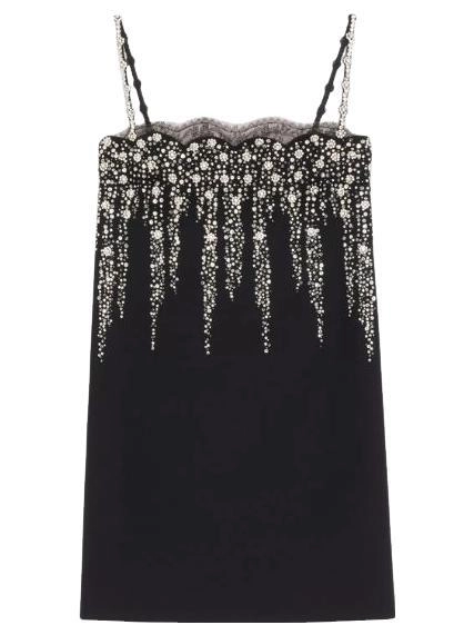 Valentino Garavani Embroidered Crepe Couture Short Dress - Black