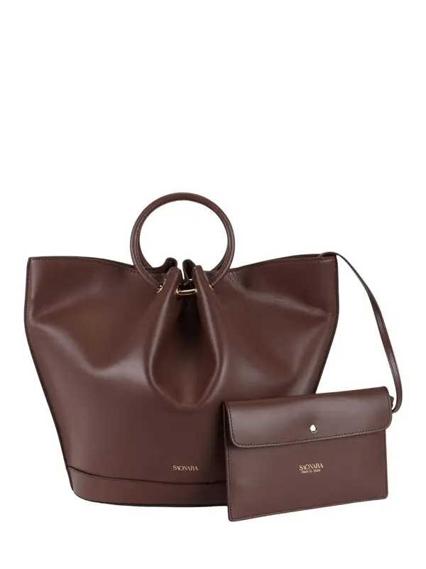 SAONARA BRAND Capazo Bag Chocolat Leather - Brown