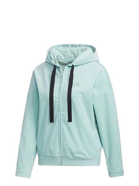 Adidas Velour Full-zip Hooded Jacket - Blue