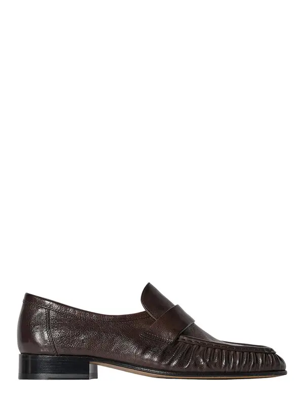 THE ROW Soft Leather Loafers With Tassel Detailing - Brown