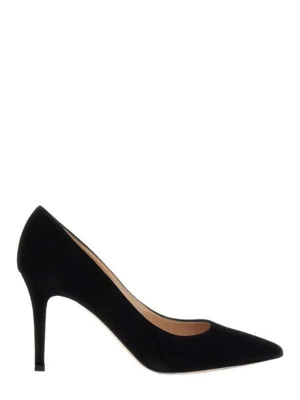 GIANVITO ROSSI Leather Pointed Toe High Heel Pumps - Black