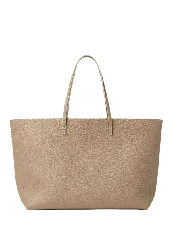 Fendi Roll Medium Shopper In Roman Leather Taupe - Multi