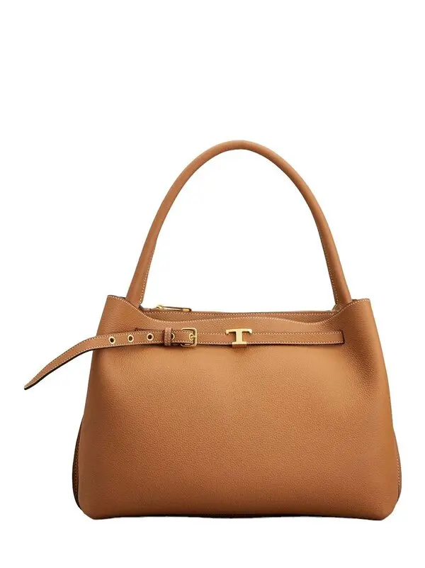 TOD`S Tod's Small T Signature Leather Hand Bag - Brown