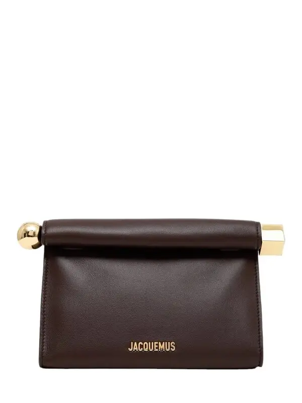 Jacquemus Le Sac Rond Carre In Nappa - Brown