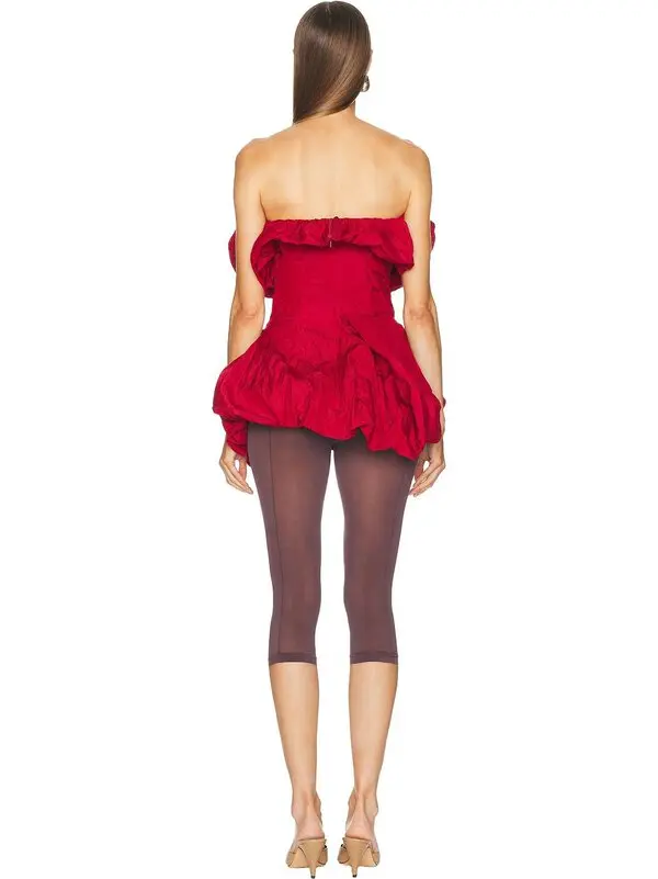Magda Butrym Strapless Bubble Mini Dress - Red