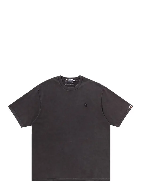 A BATHING APE Garment Dyed One Point Relaxed Fit Tee 'charcoal - Grey