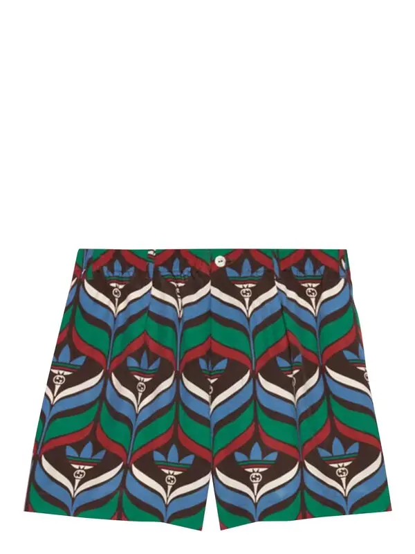 Gucci X Adidas Trefoil Print Shorts - Brown