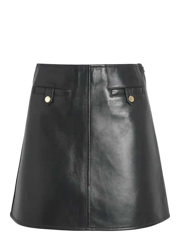 Claudie Pierlot Lambskin Mini Skirt - Black
