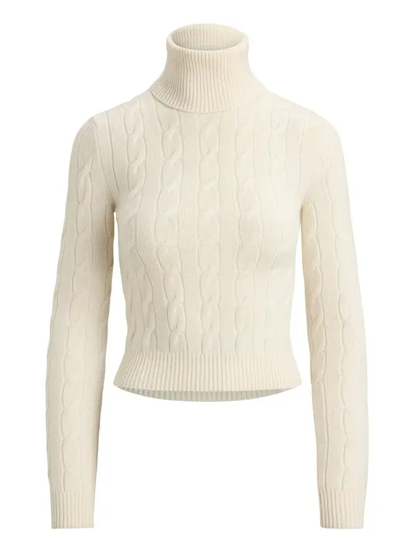 Ralph Lauren Cashmere Cable-knit Rollneck Sweater - Nude