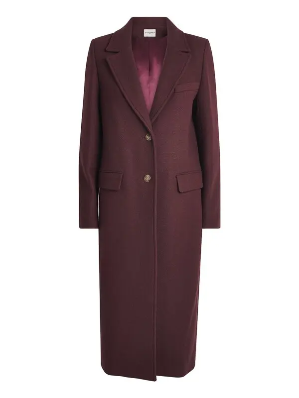 Claudie Pierlot Wool-blend Long Coat - Red