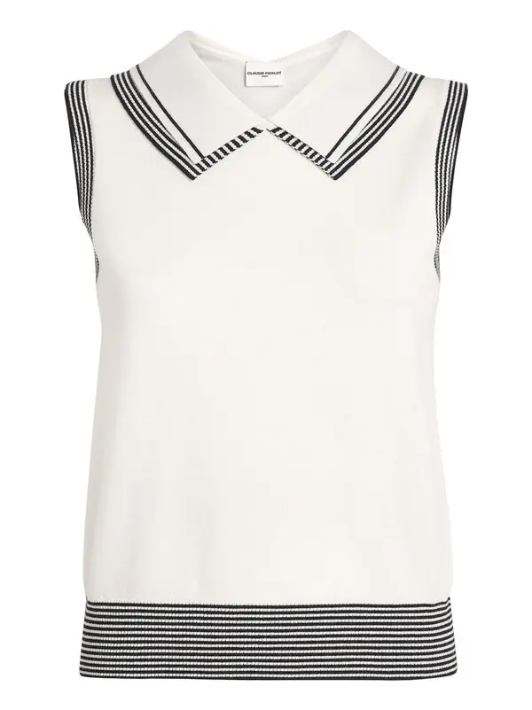 Claudie Pierlot Wool-blend Sailor Top - White