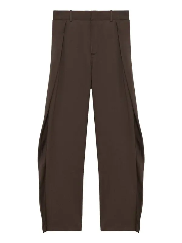 Loewe Cotton-silk Layered Trousers - Brown