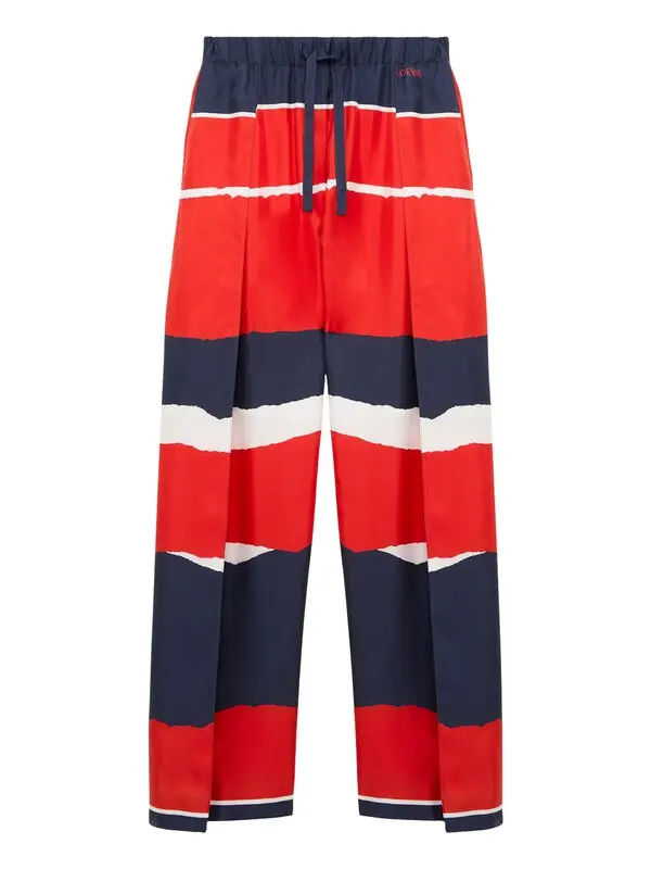 Loewe Striped Wide-leg Trousers - Red