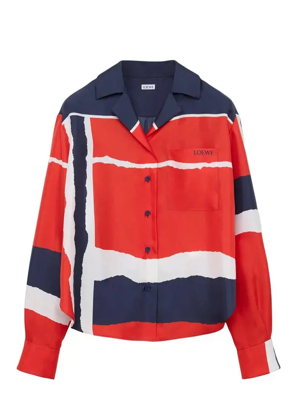 Loewe Silk Geometric Pyjama Shirt - Red
