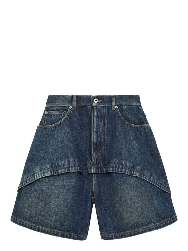 Loewe Panelled Denim Shorts - Navy