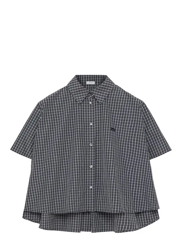 Loewe Check Trapeze Short-sleeve Shirt - Black