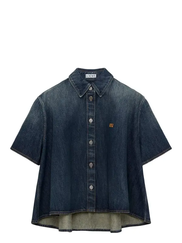 Loewe Denim Trapeze Short-sleeve Shirt - Navy