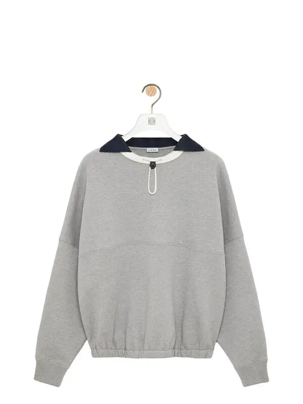 Loewe Cotton-blend Drawstring Sweatshirt - Grey