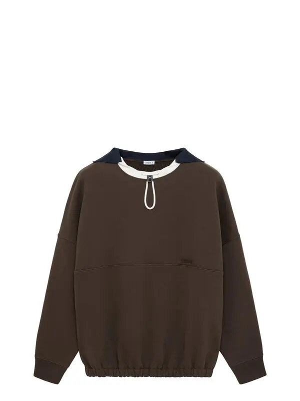 Loewe Cotton-blend Drawstring Sweatshirt - Brown