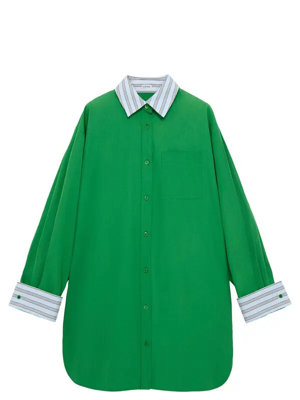Loewe Layered Mini Shirt Dress - Green