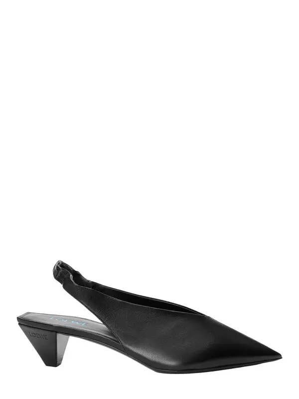 Loewe Lambskin Origami Cubic Slingback Pumps - Black