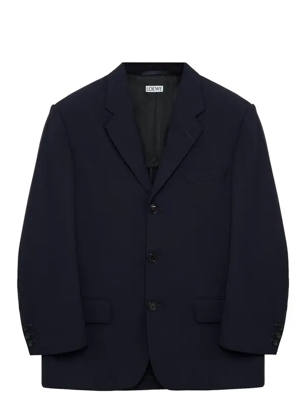 Loewe Wool Single-breasted Blazer - Navy